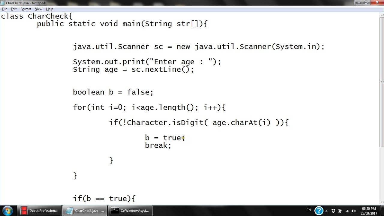 25 Sep 2017 - Input Validation and Character Methods