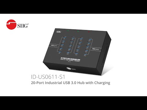 SIIG 20-Port Industrial USB 3.0 Hub with Charging (Part#: ID-US0611-S1)