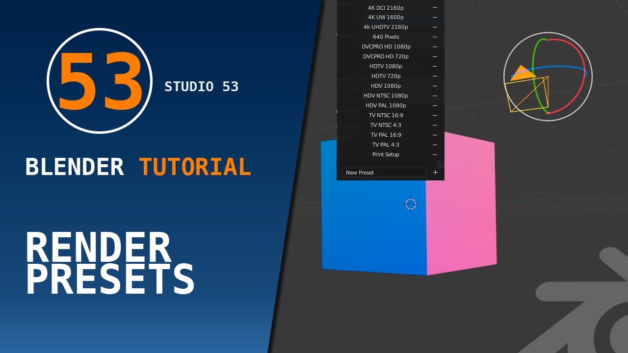 Blender Tutorial: Save Render Presets 