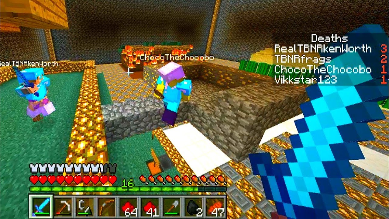 Minecraft PVP BATTLE #1 with Vikkstar, Preston, Choco & Kenny