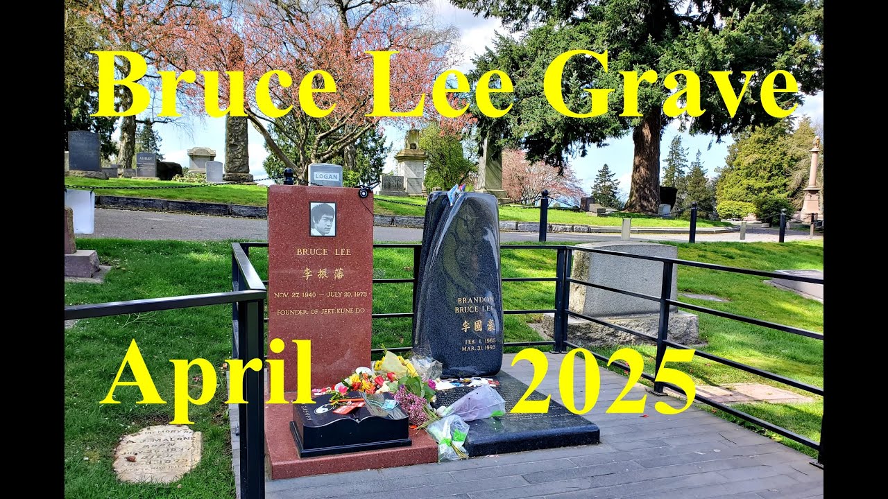 Legendary Bruce Lee Grave, Spring 2025 in Seattle, Washington's Lakeview Cemetery