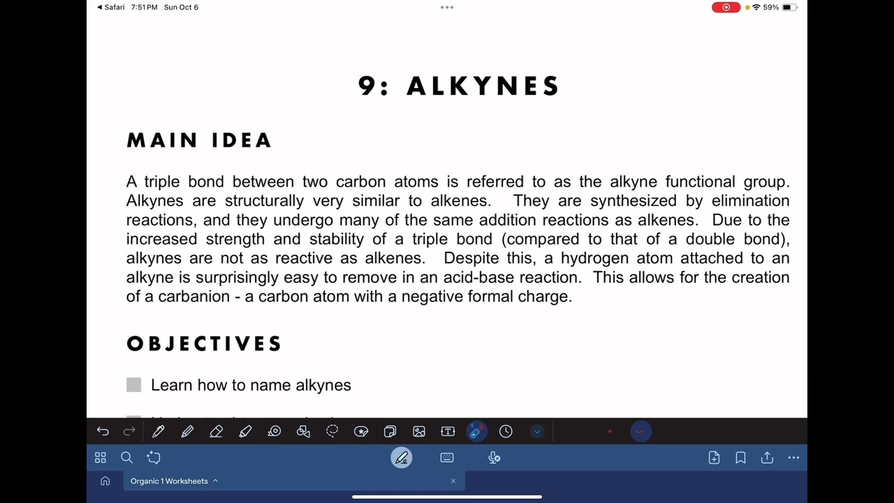 FREE worksheets for organic chemistry students