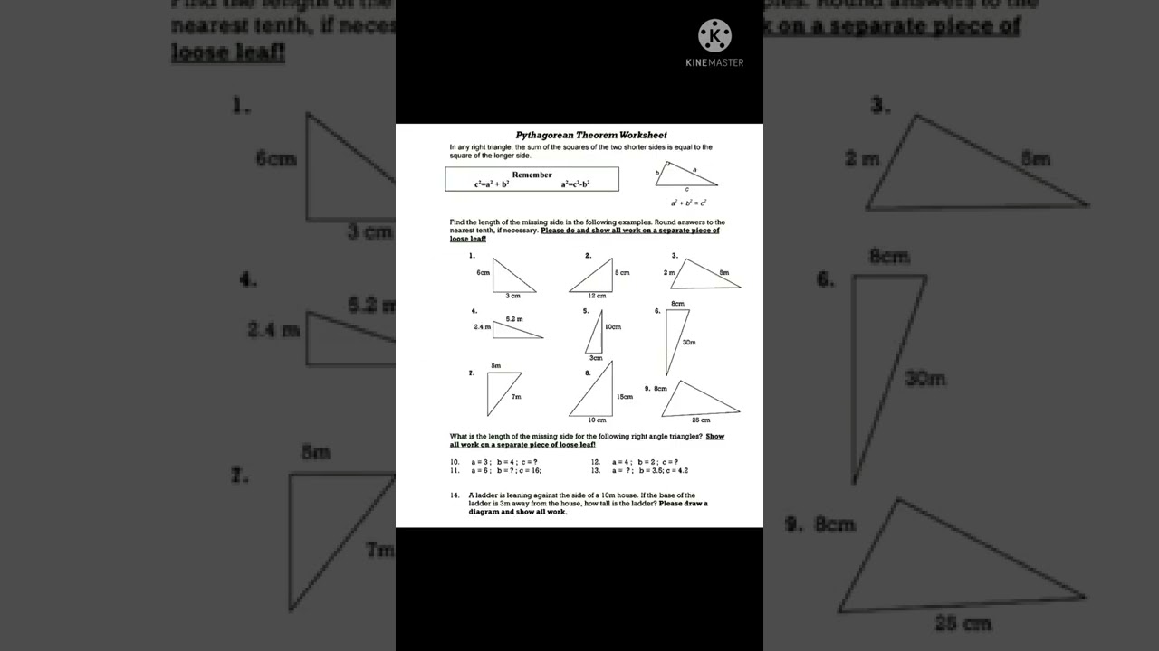 Pythagoras Theorem #worksheets #realtuitions