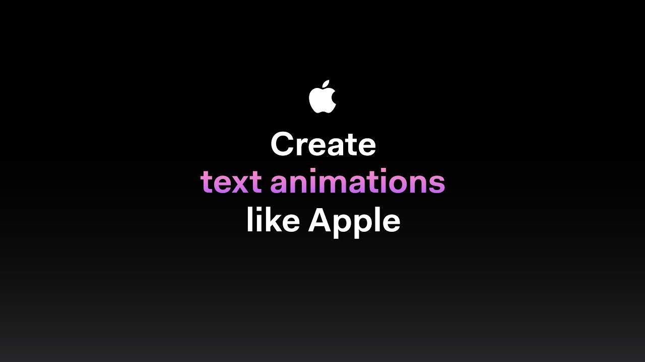 Create Text Animations Like Apple - After Effects Tutorial
