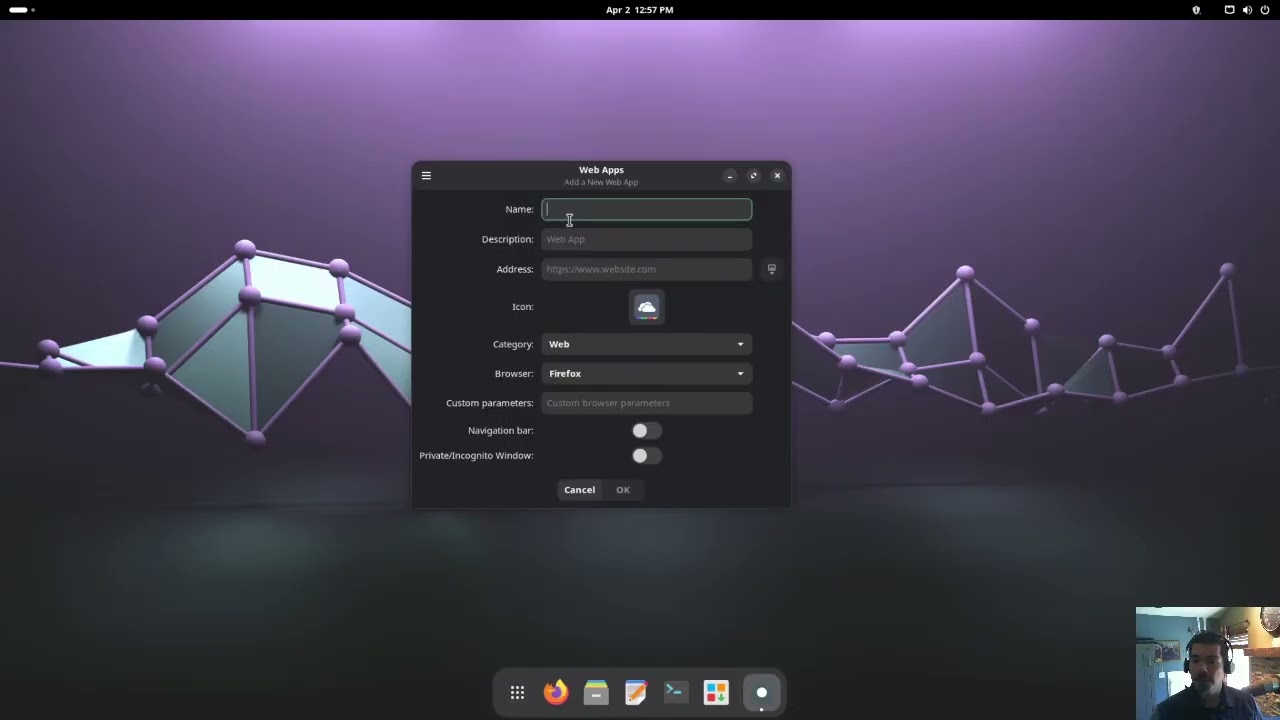 Adding web apps in linux with webapp-manager