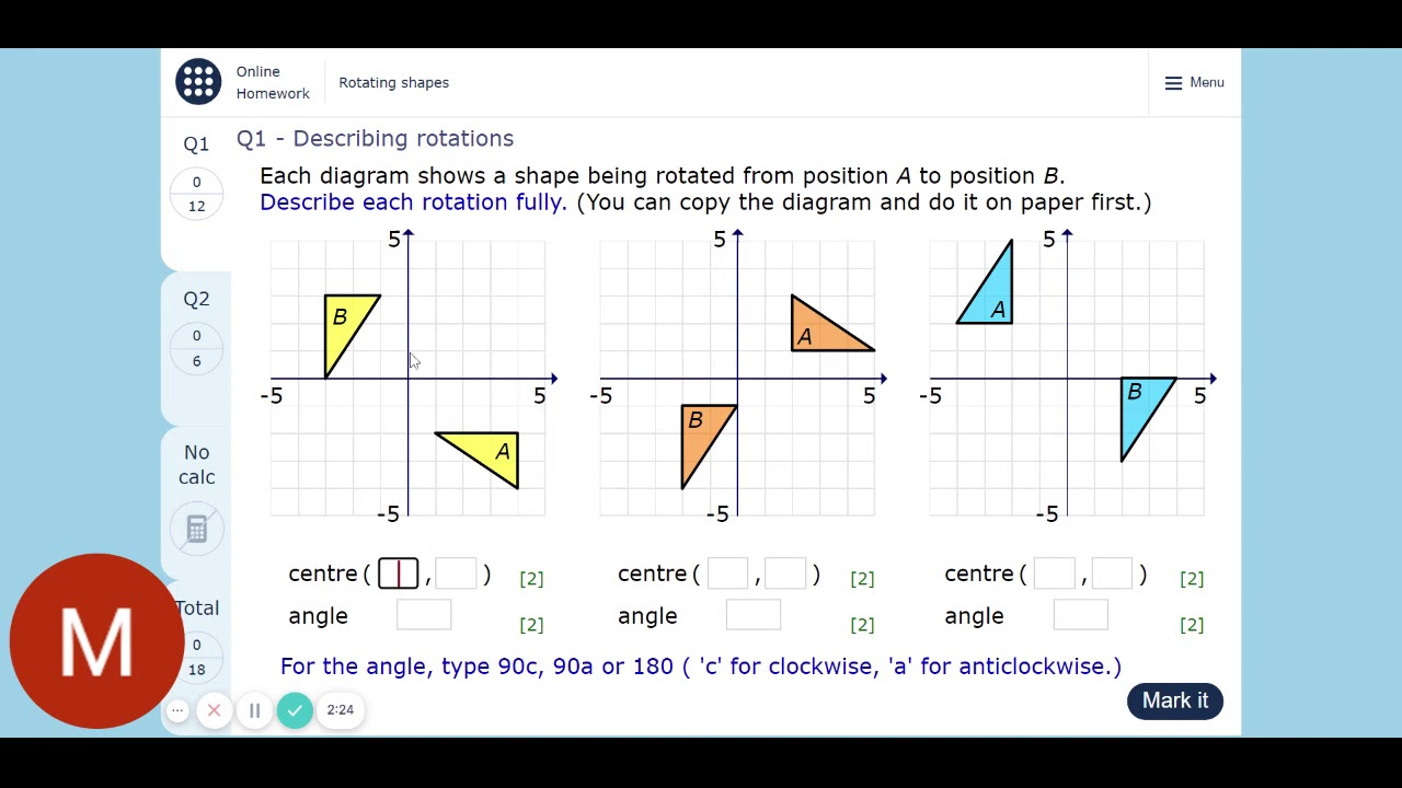 MyMaths Homework   Rotating shapes