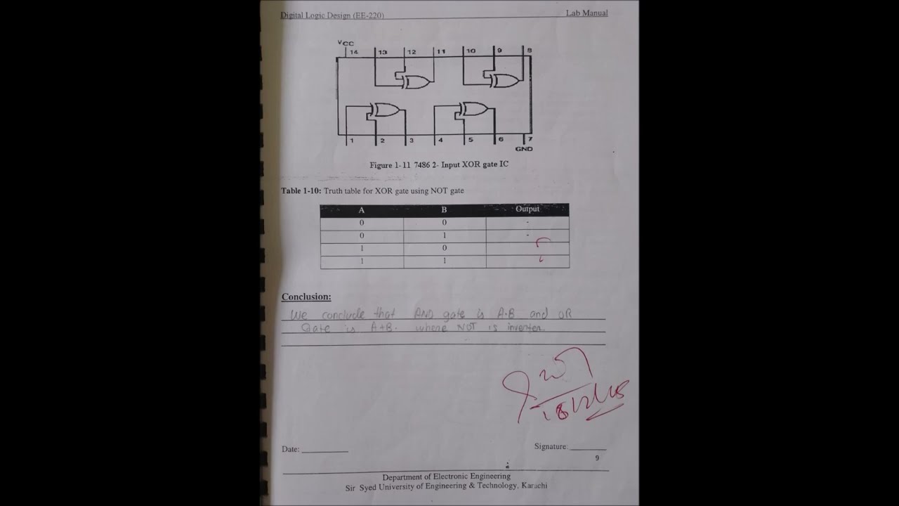 Digital Logic Design Complete Lab Manual Solved