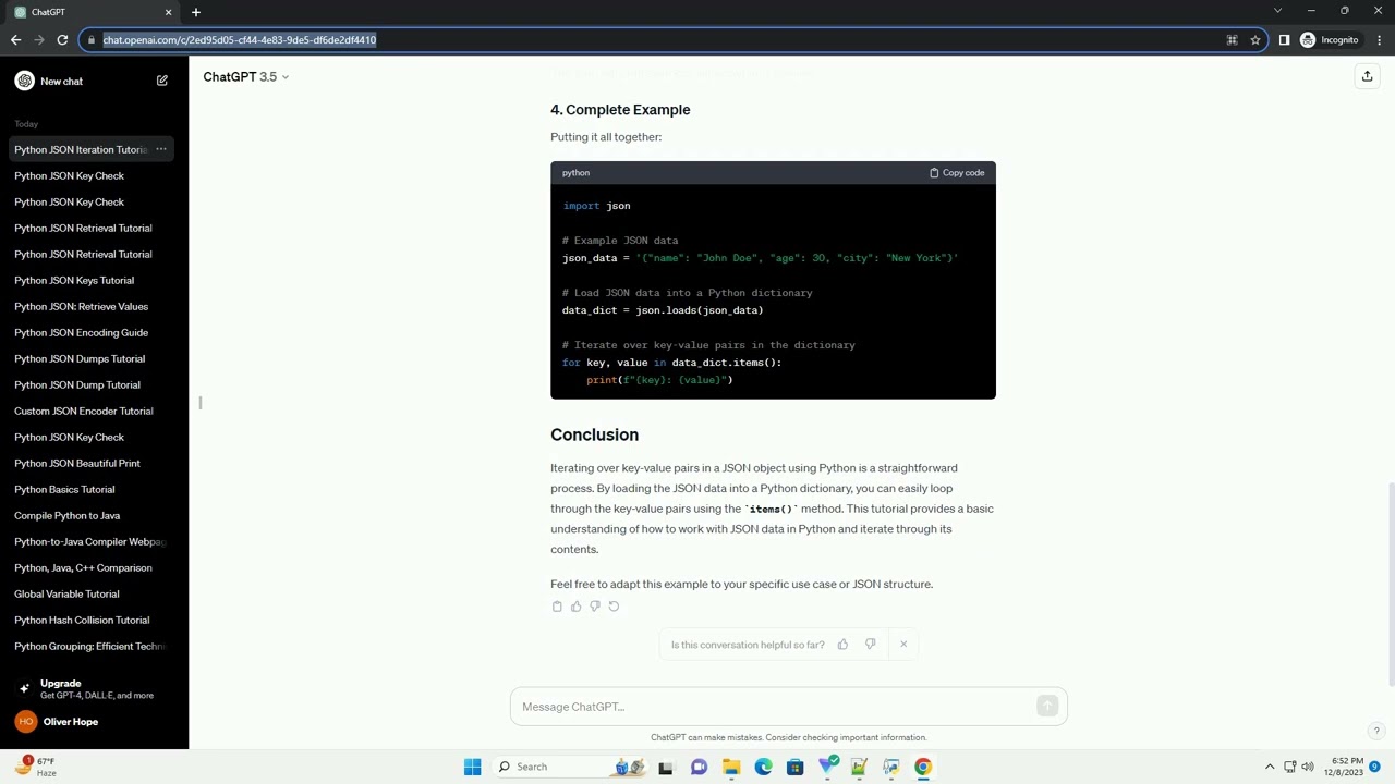python json iterate key value