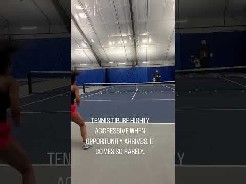 TENNIS TIP: BE RISKY WHEN YOU CAN STEP INSIDE THE BASELINE. #tennis #tips #collegetennis #foryoupage