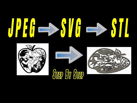 Convert a JPG to STL via a SVG File 🛠- 2D to 3D : 3D Processing Demo