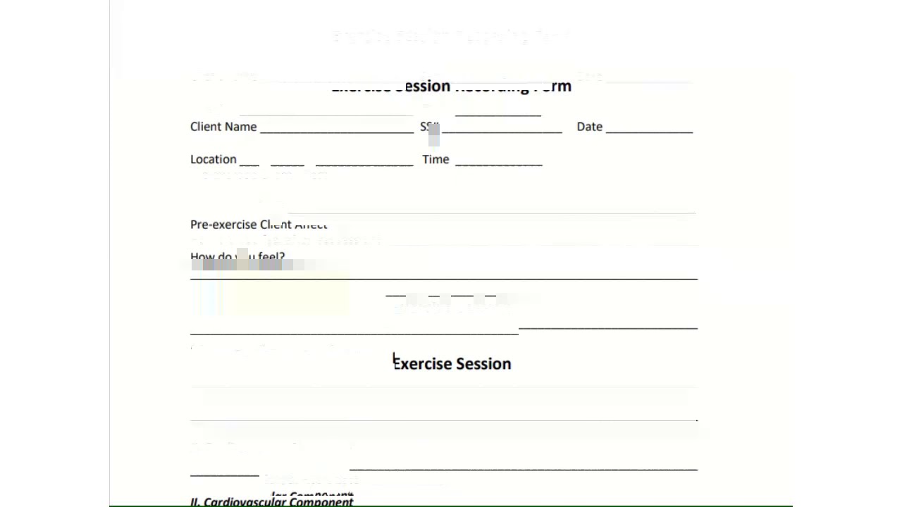 Exercise Session Form pdf