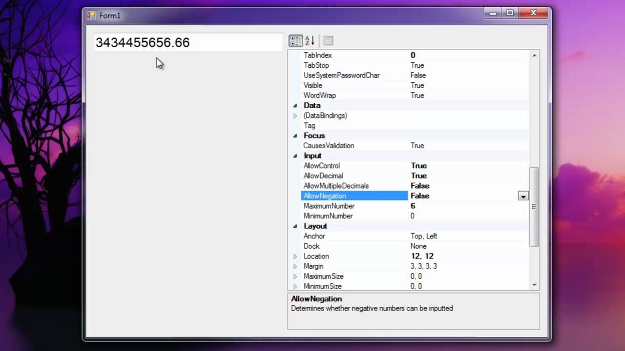 My Restricted Numeric TextBox (C# Control)