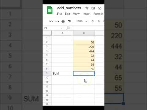 Add numbers in Google Sheets