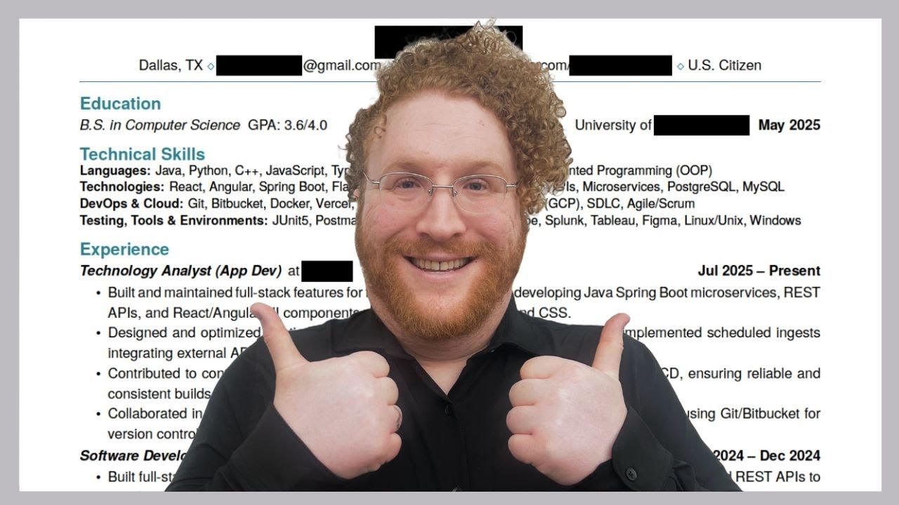 Job Seeking Software Engineer Has a GOOD Resume | Resume Review Ep 251