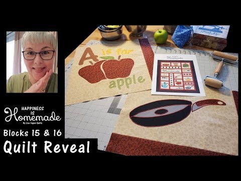 Happiness is Homemade - Mystery Quilt Blocks 15 & 16 and FINALLY the big REVEAL of quilt top!
