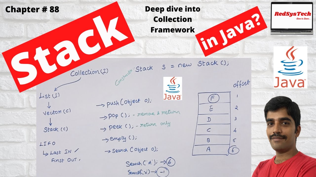 # 88 Stack Class in Java | Java - The Stack Class | Stack |Java Stack Class|Stack in Java|RedSysTech