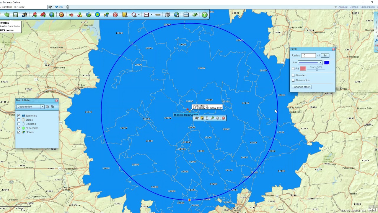 Querying Zip Codes using 15 mile radius