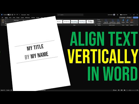 Align Text Vertically in Microsoft Word