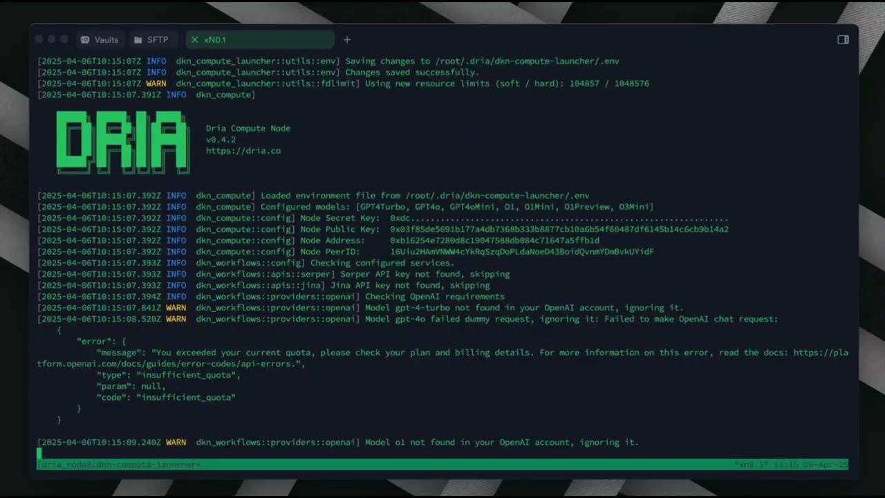 Node Dria guide (Bash script)  | Very fast installation