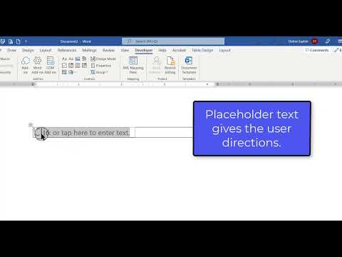 How to Change Placeholder Text in a Content Control in Word 365