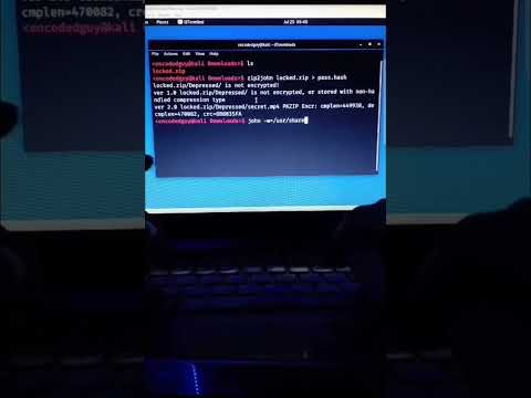 Cracking hash locked zip file with john the ripper | #networking #hackingorsecurity #shots