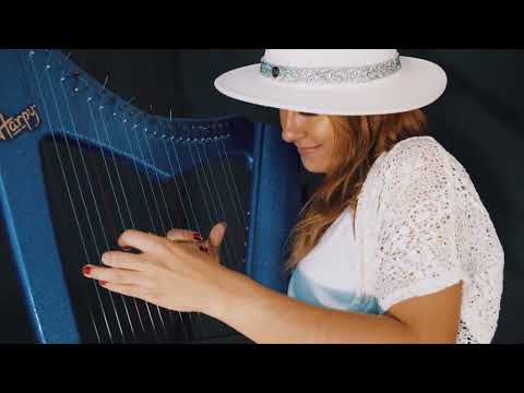 22 String Iris Harpy - Electric-Acoustic Harp - Blue | Reverb