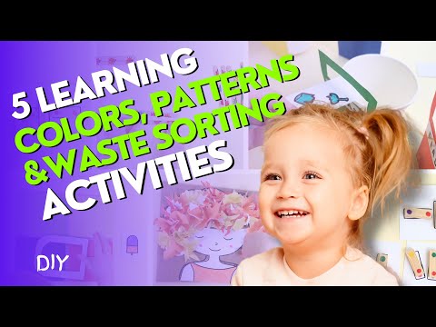 5 Toddler LEARNING Games | Learn Waste Sorting, Colors, and Patterns | DIY for Kids