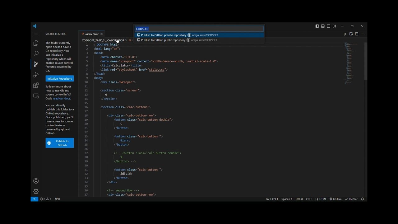 GITHUB Publish Projects|| How To Publish Projects on Github Repository from  VS-Code @GitHub