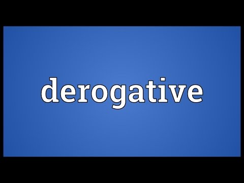Derogative Meaning
