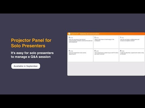 Projector Panel for Solo Presenters | Pigeonhole Live