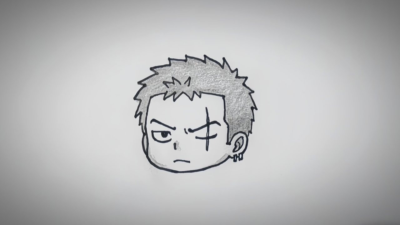 How to draw ZORO CHIBI easy STEP-BY-STEP | cara menggambar Zoro mudah