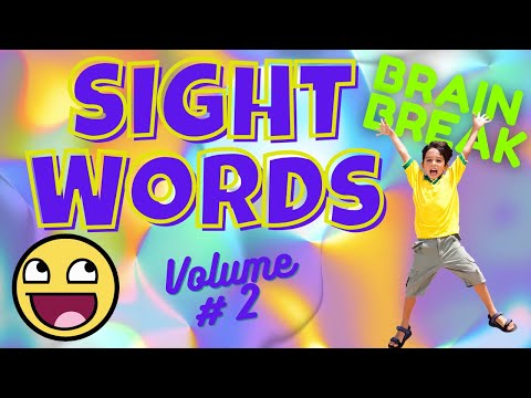 LEARNING SIGHT WORDS VOL.2 BRAIN BREAK EXERCISE. High frequency words. Dolch, Fry, Star, Core, Arc.