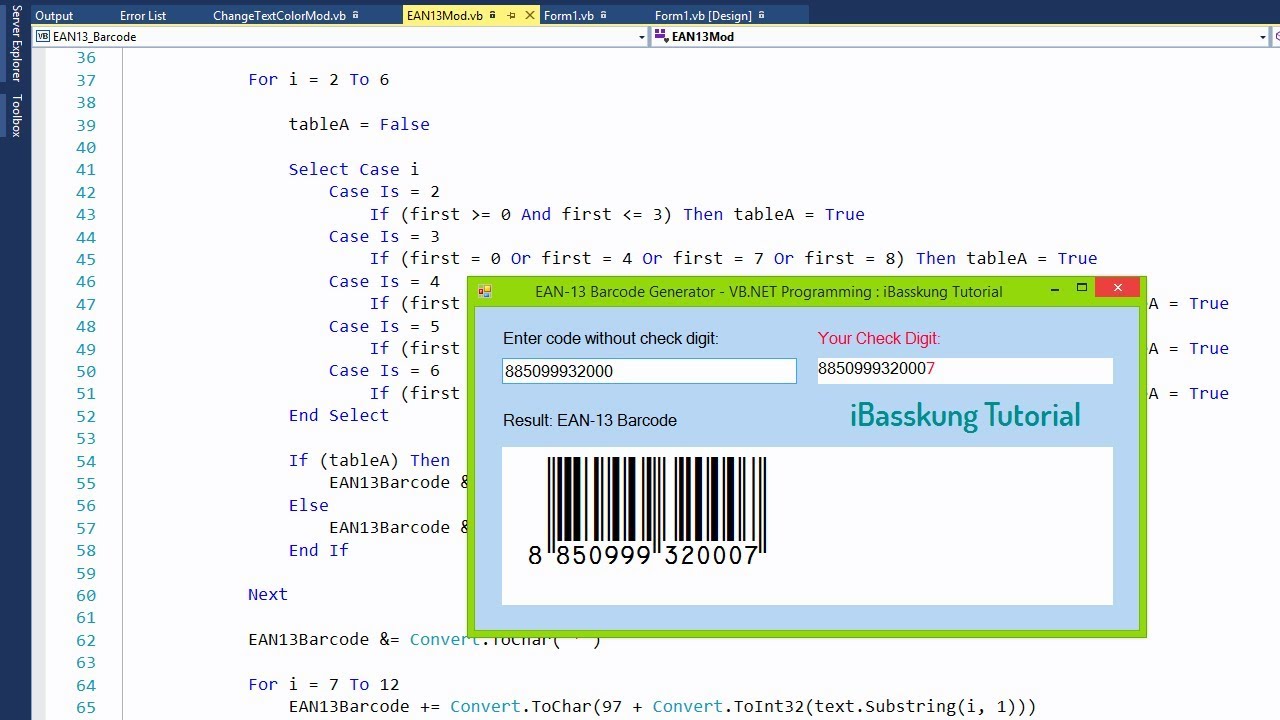VB.NET Programming How to Create EAN-13 Barcode Generator