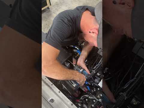 Matt knocking out some wiring! #humvee #hmmwv #customshop #automobile