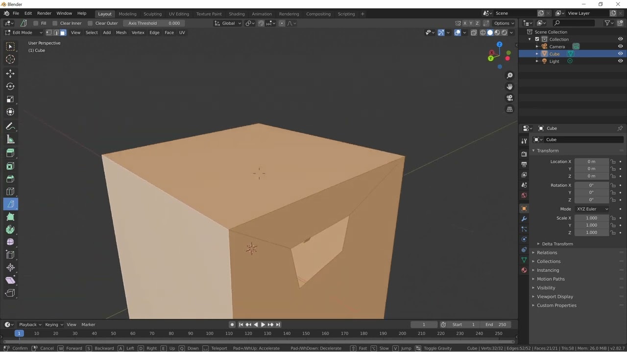 DPTV Blender Tutorial 29 (Knife Tool)