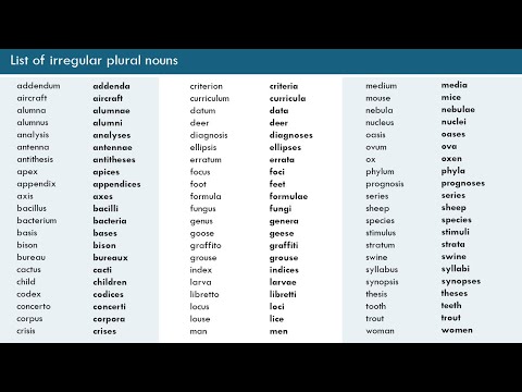 Irregular Plural Nouns in English | Singular and Plural Nouns