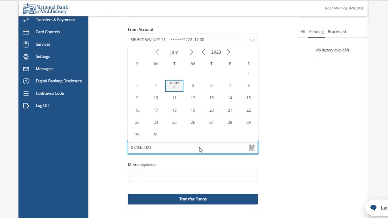 Funds Transfer - NBM Digital Banking