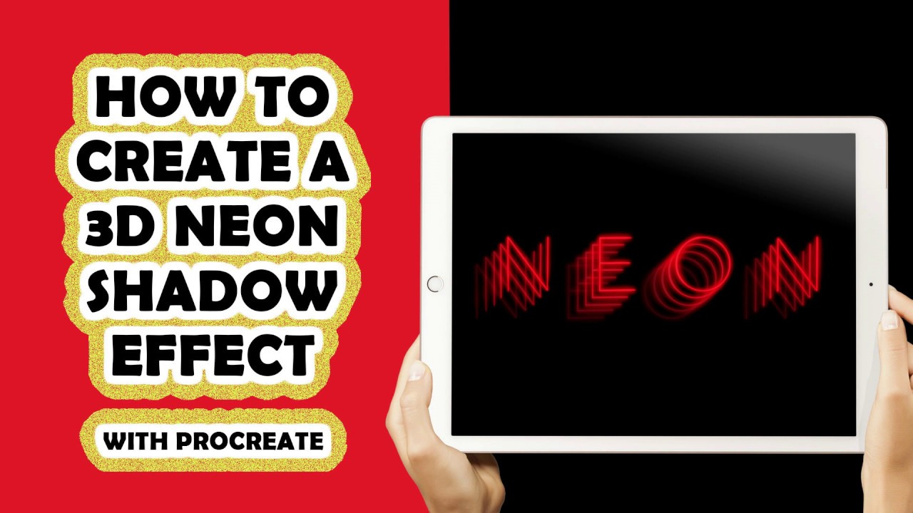 PROCREATE | How to Create a 3D Neon Shadow Effect | iPad Pro & Procreate App | FREE Brush