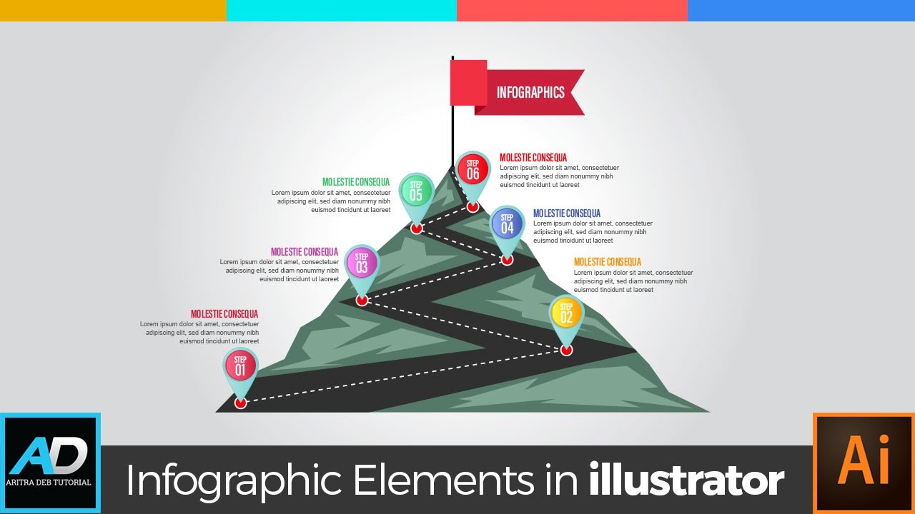 Infographic Elements Design template 019 | Infographic Illustrator Adobe Illustrator Tutorial