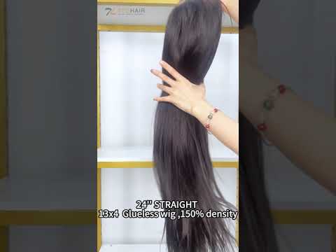 Straight 24'' 150% density 13x4 glueless frontal wig