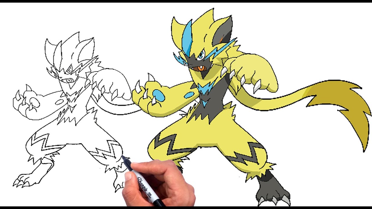 How to Draw Zeraora | Pokemon step by step