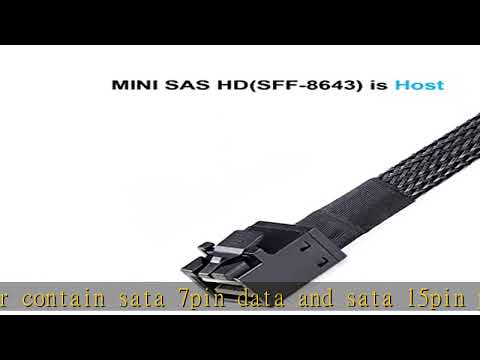 ADCAUDX Mini-SAS to SAS-Cable: 0.5M SFF-8643 to SAS SFF-8643 to SFF-8482 Connector 4X SAS 29Pin SFF