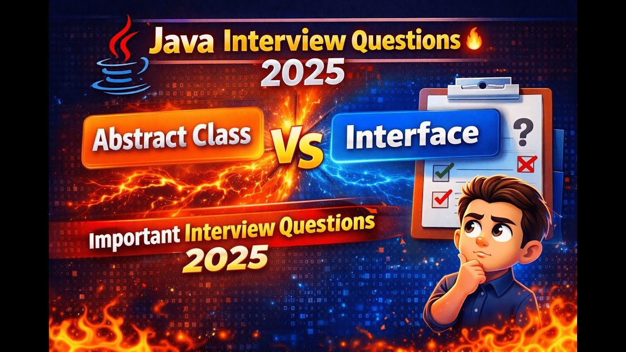 Java Interview Questions 2025 🔥 | Abstract Class vs Interface Explained