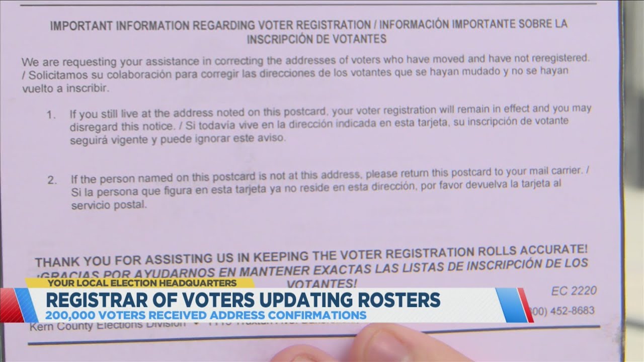 Registrar's office sends notices to homes to keep voter information up to date