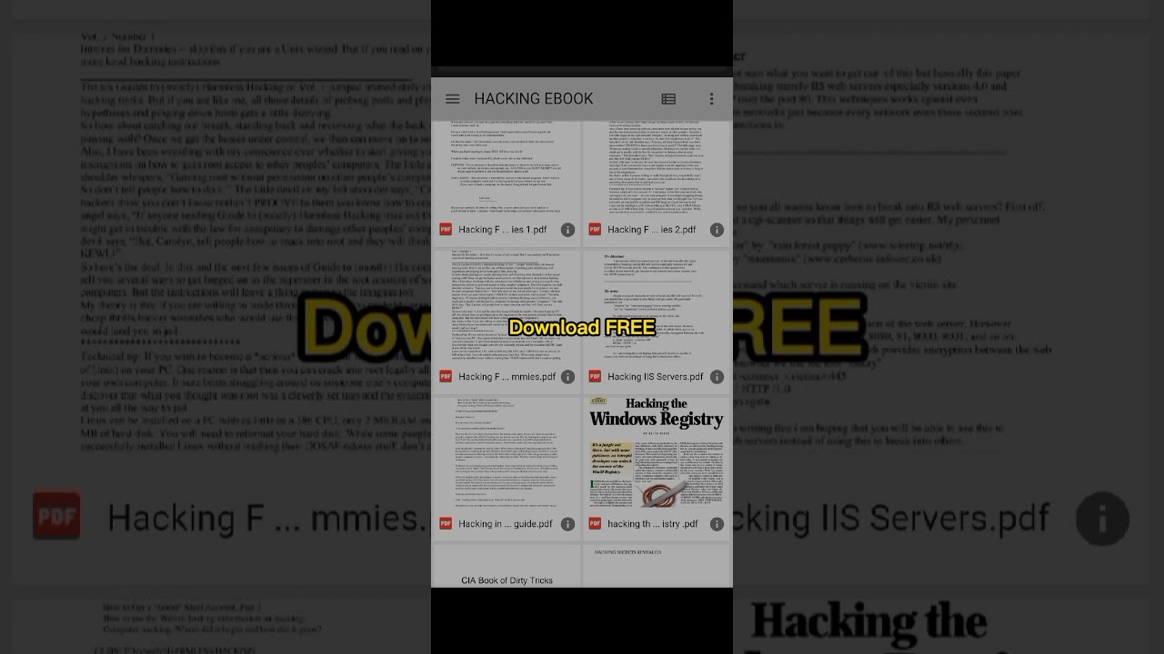 Free Ethical Hacking course for Everyone | In PDF on Google | #shorts #ethicalhacking #pdf #course