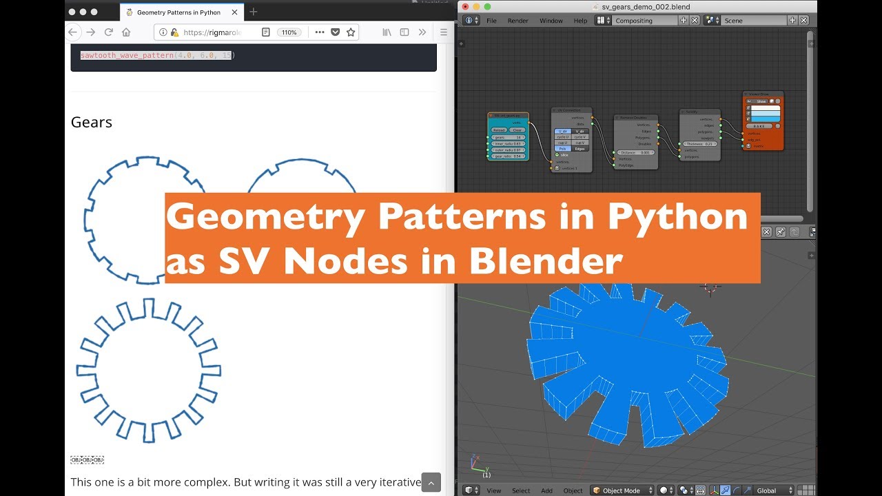 LIVENODING 1046 / Geometry Patterns in Python as Nodes in Blender