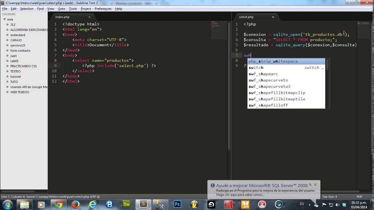 Tutorial Ajax, HTML y PHP  2014 Part  2