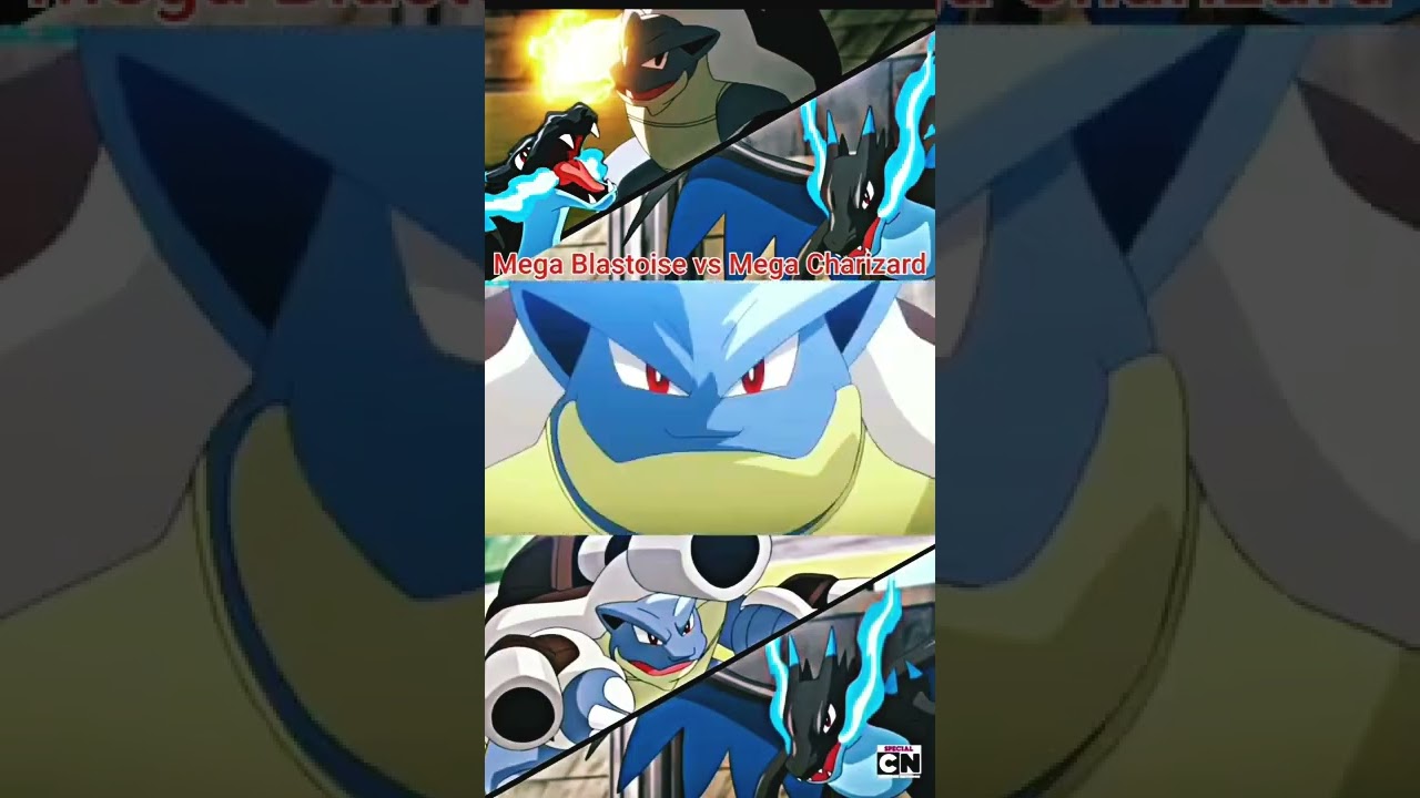 Mega Charizard X vs Mega Blastoise Pokémon Battle| BELIEVER| Alain vs Siebold