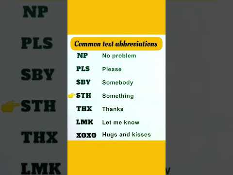 common text abbreviations. Short text format. how to do short messages.