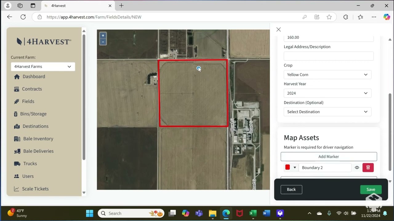 4Harvest - Getting Started - Mapping Fields